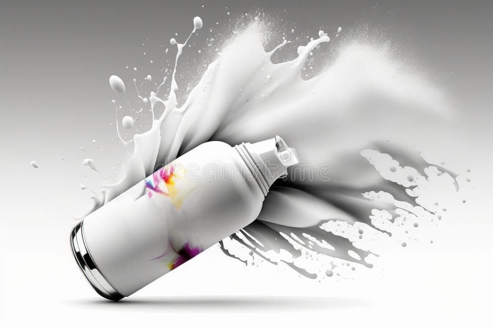 Spray Can Mockup with Paint. Header for Text on a White Background. AI ...