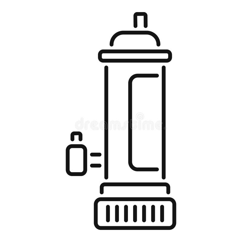 Spray Can Refilling with Paint Thinner Line Icon Stock Vector ...