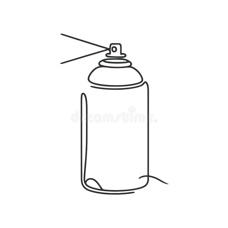 A Spray Can is Shown in a Black and White Drawing Stock Photo ...