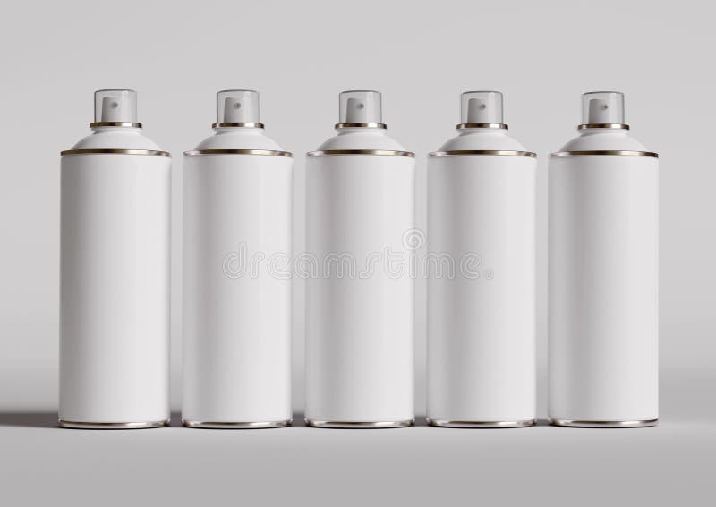 Spray Can Bottle White Color and Realistic Texture Stock Illustration ...