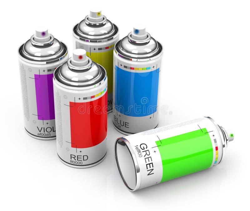 Spray cans stock illustration. Illustration of aluminum - 48771865