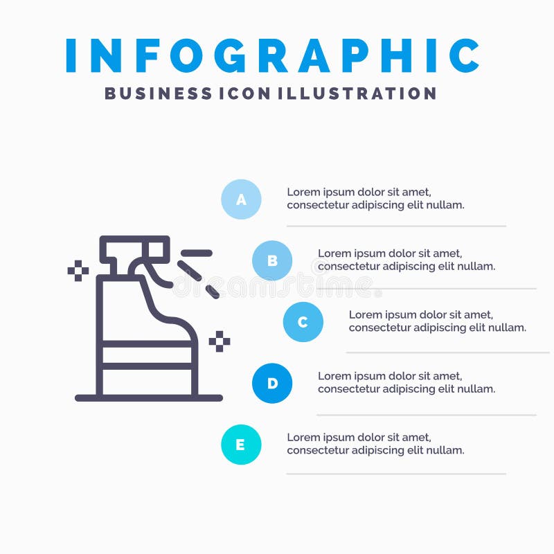 Spray, Cleaning, Detergent, Product Line Icon with 5 Steps Presentation ...