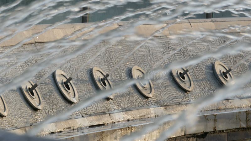 Spray Fountain in a City Square in Summer Day Stock Footage - Video of ...