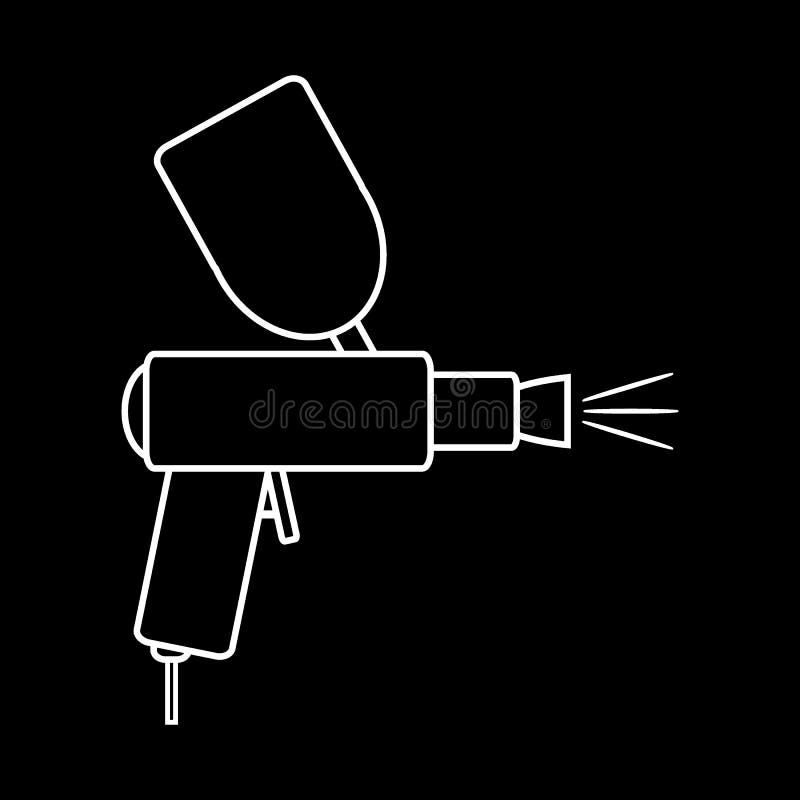 Spray gun icon on black stock vector. Illustration of sign - 211279454