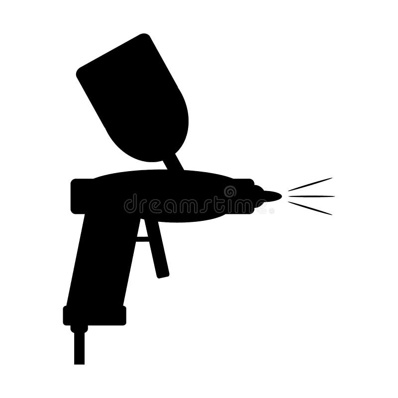 Spray gun icon on black stock vector. Illustration of sign - 211279454