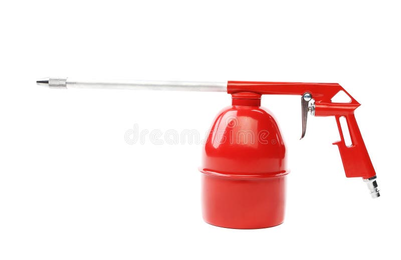 Spray gun of red color. stock photo. Image of painter - 38463486