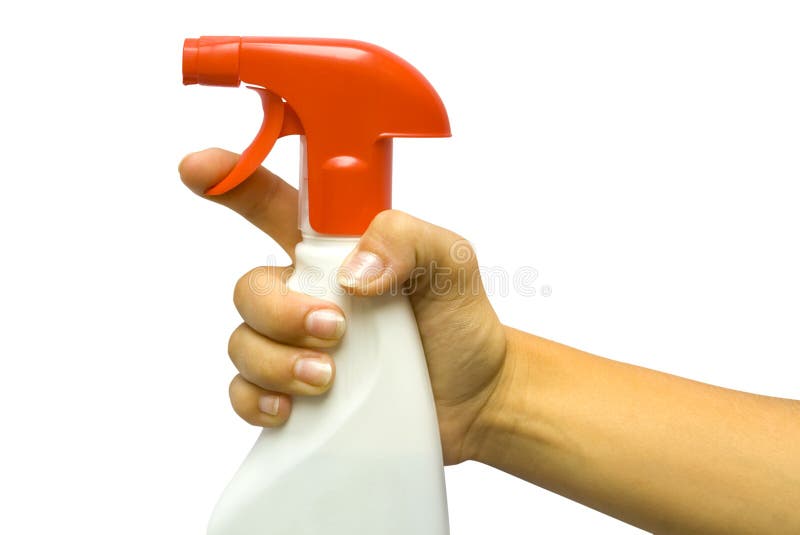 Spray in hand stock photo. Image of copy, container, housewife - 15913702