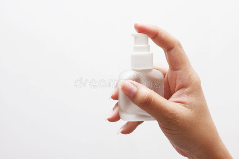 Spray in hand stock photo. Image of copyspace, smell - 24800356