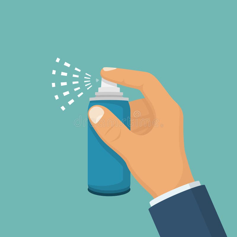 Spray in hand. vector stock vector. Illustration of finger - 94118063