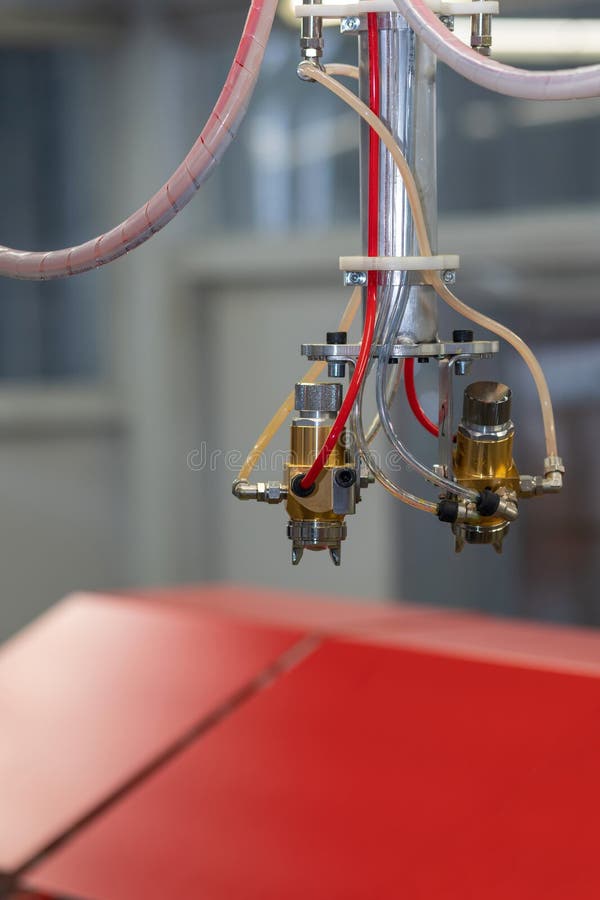 Spray Head in Automatic Paint Booth Stock Photo - Image of paint ...
