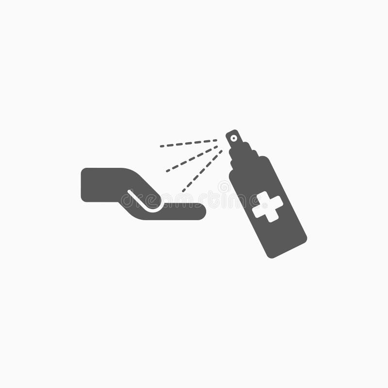 Spray Icon, Alcohol Spray Vector, Hand, Clean Stock Vector ...