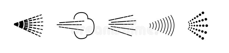 Spray Icons Set. Spray Steam Icons. Cleanning Deodorant Sprayed Line ...