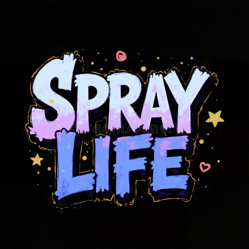 Spray Life is a Colorful Poster with a Spray Bottle on it Stock ...