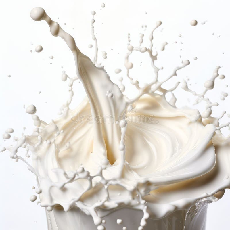 A Spray of Milk Creating a Delicate and Intricate Pattern Clos Stock ...