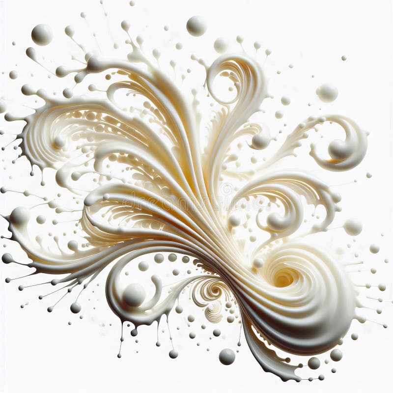 A Spray of Milk Creating Delicate Patterns in the Air, Close U Stock ...