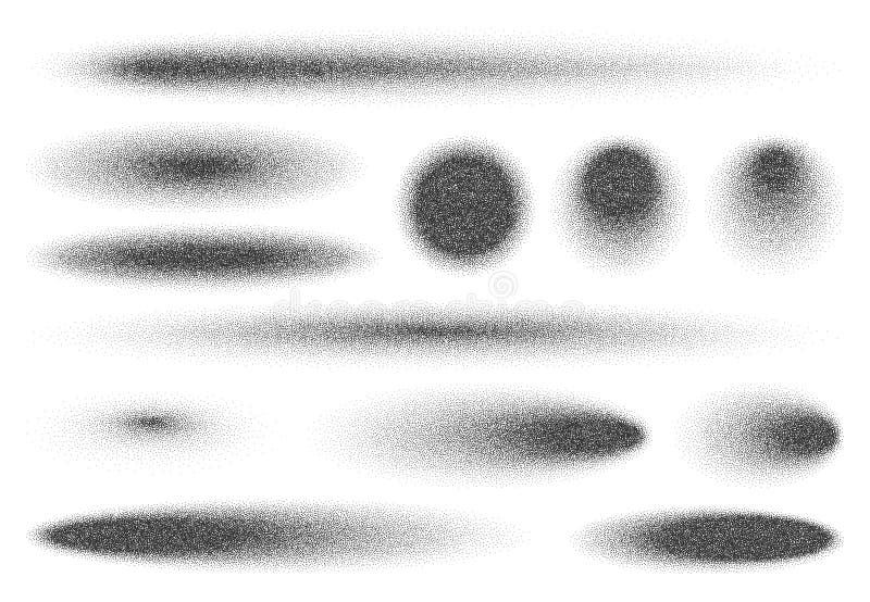 Spray Noise Grain Circle and Oval Halftone Figures Stock Vector ...