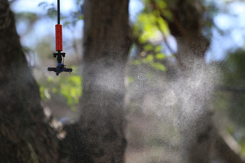 The Spray Nozzle is Working and Water Spray Stock Photo - Image of ...