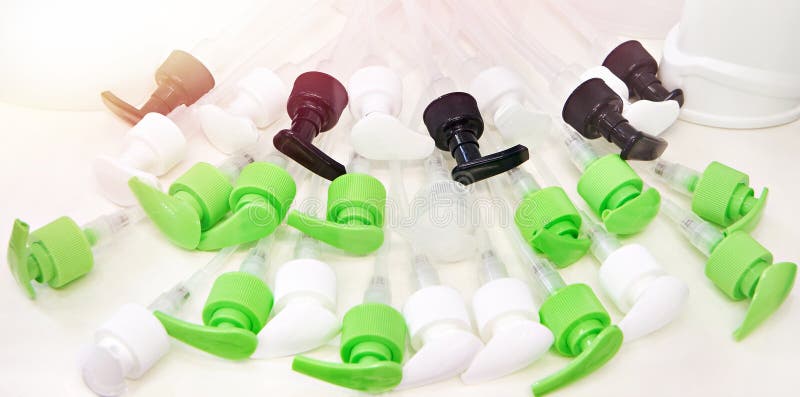 Spray Nozzles for Household Bottles Stock Photo - Image of clear, store ...