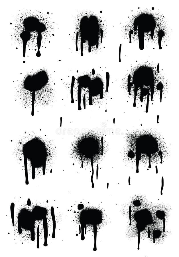 Spray Paint Abstract Vector Elements. Lines and Drips Set. Stock Vector ...