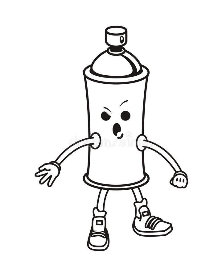 Spray Paint Bottle Comic Character Stock Vector - Illustration of ...