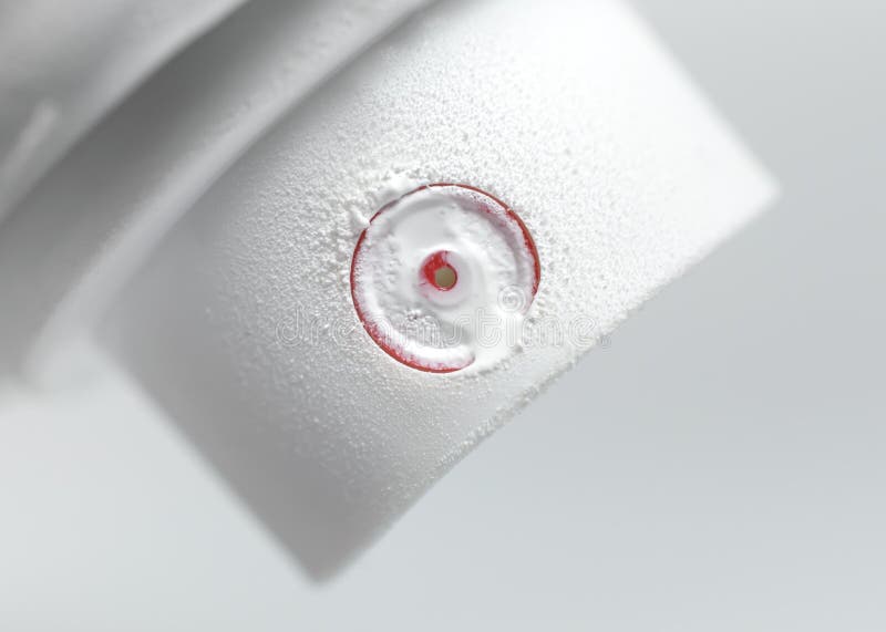 Spray Paint Cap. Macro Photo of a Paint Can Nozzle. White Paint Stock ...