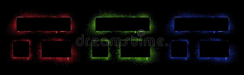 Spray Paint Frames, Colour Brush Graffiti Borders Stock Vector ...