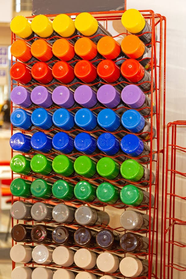 Spray Paint Rack stock photo. Image of graffiti, swatch - 208907174