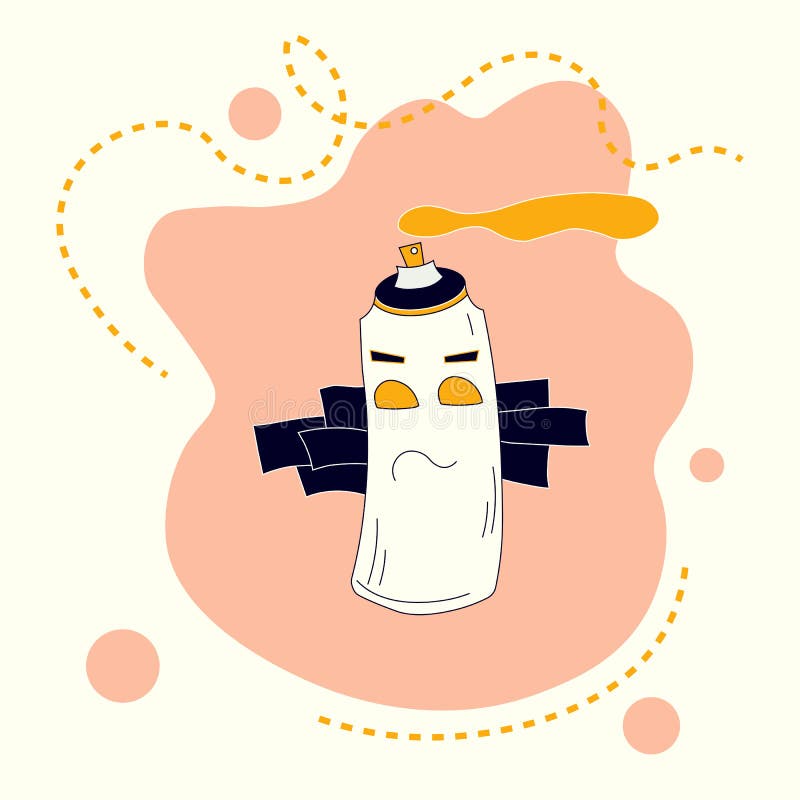 Graffiti Spray Bottle Emoticon Set. Spray Paint Can Characters with ...