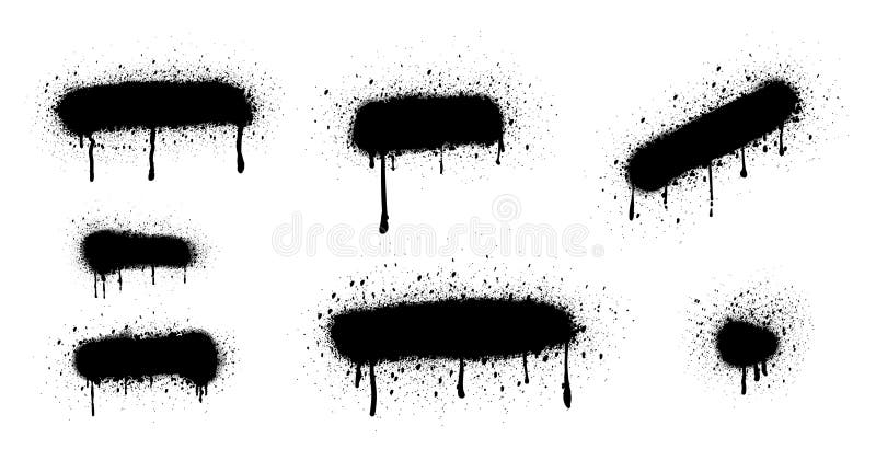 Spray Paint Vector Elements Isolated on White Background Vector. Stock ...