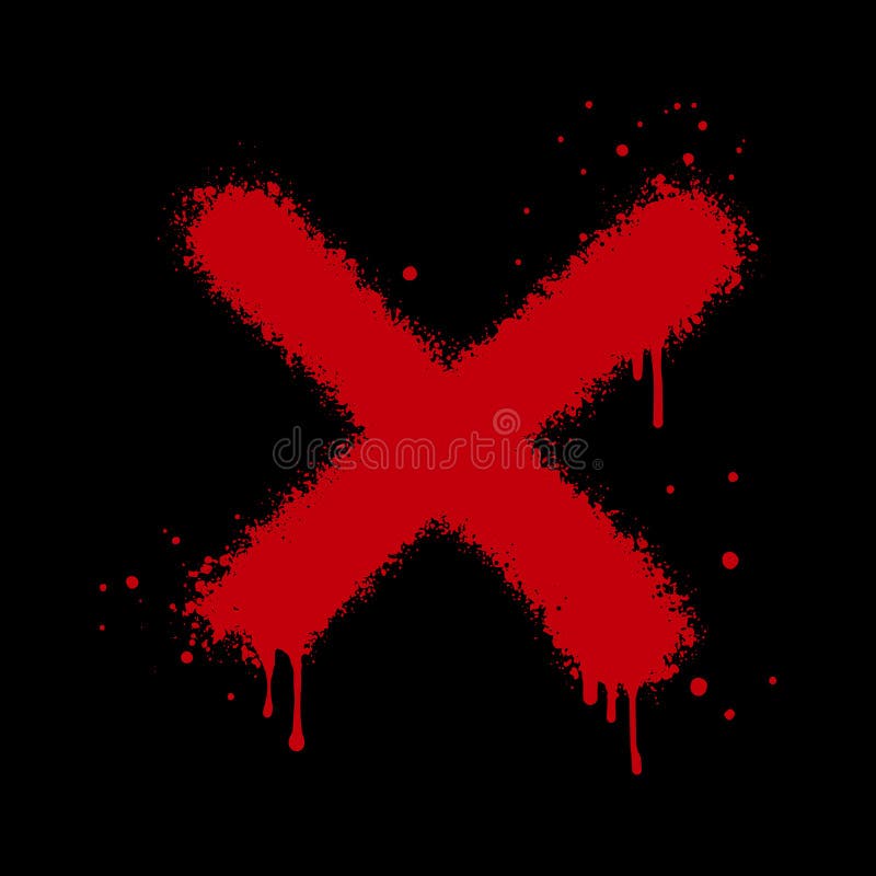 Spray Painted Graffiti Check Mark in Red Over Black. X Symbol Stock ...