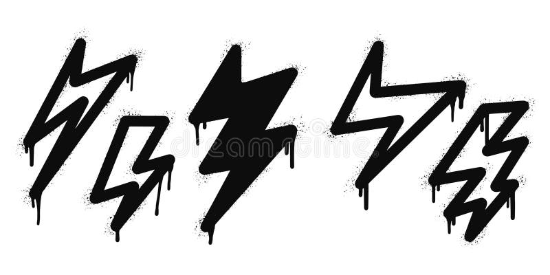 Spray Painted Graffiti Electric Lightning Flash, Lightning Bolt in ...