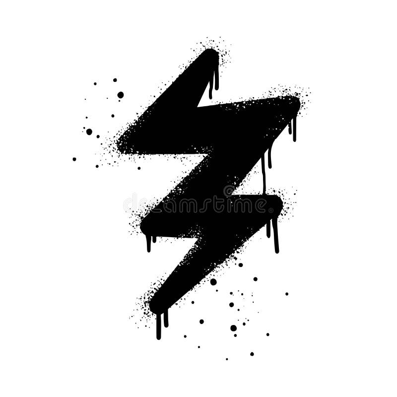 Spray Painted Graffiti Electric Lightning Flash, Lightning Bolt in ...