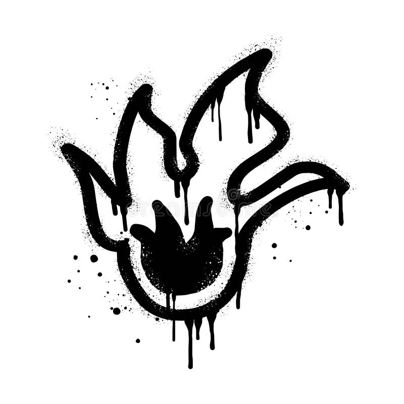 Spray Painted Graffiti Fire Flame Icon. Fire Symbol Stock Vector ...