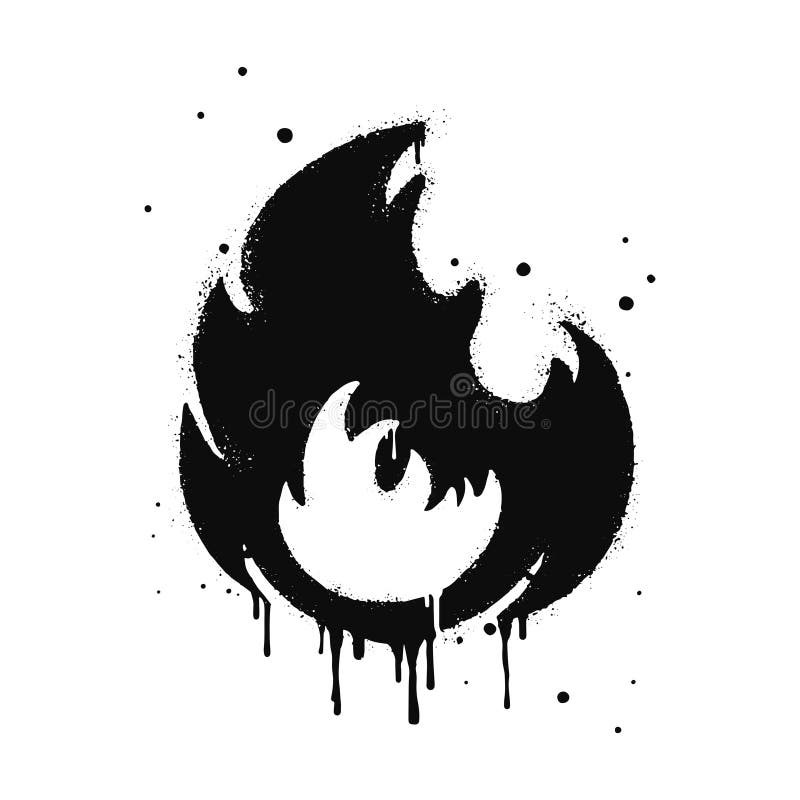 Spray Painted Graffiti Fire Flame Icon. Fire Symbol Stock Image ...
