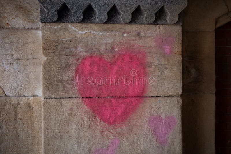 Spray Painted Graffiti Hearts Stock Photo - Image of park, wall: 276057442