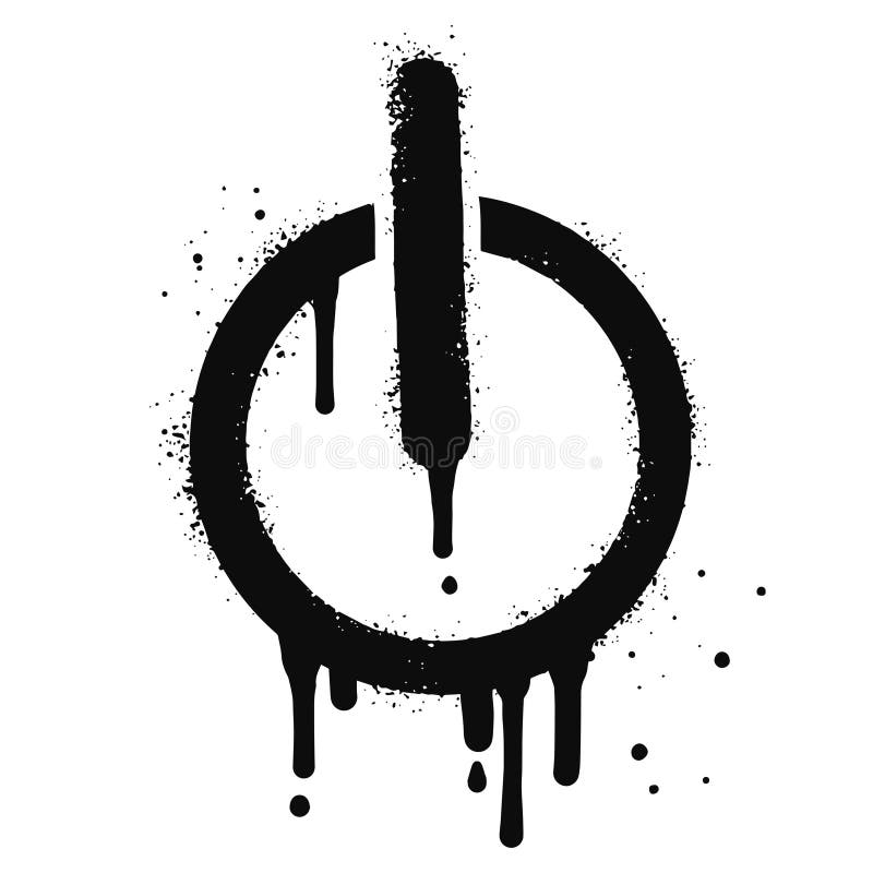 Spray Painted Graffiti Shut Down Icon. on-off Button Symbol Stock ...