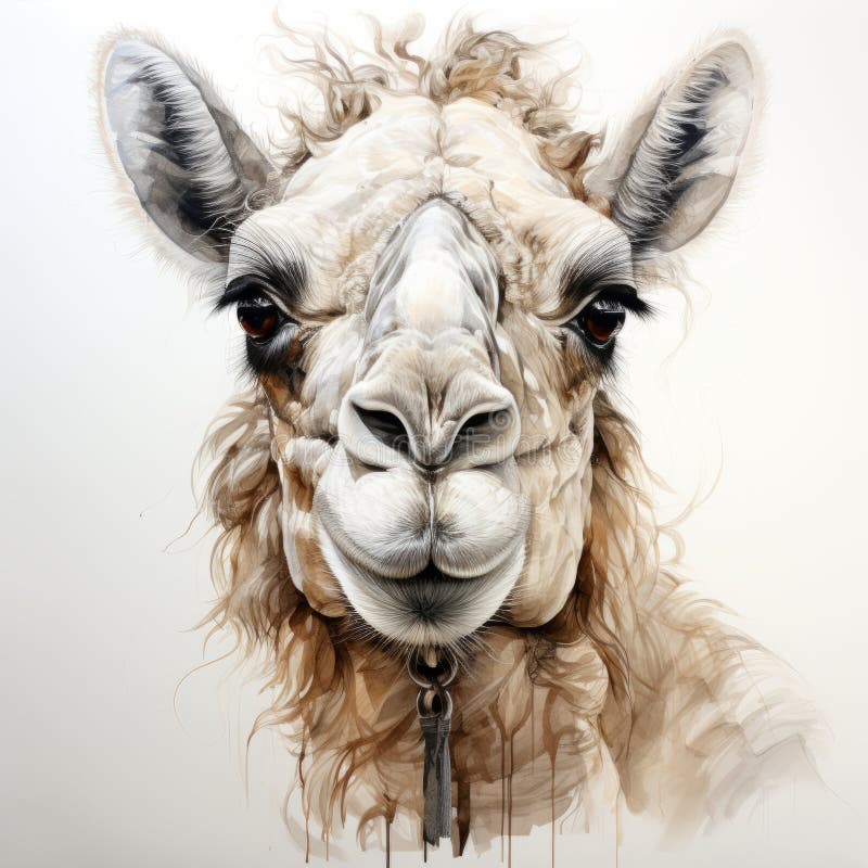 Spray Painted Realism: Charming Llama Drawing with High-contrast ... Spray Painted Realism: Charming Llama Drawing with High-contrast ...