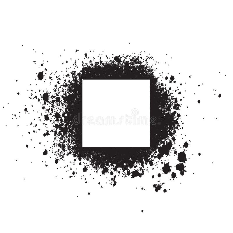 Spray Painted Square Dot Frame. Paint Circular Rectangle Vector ...