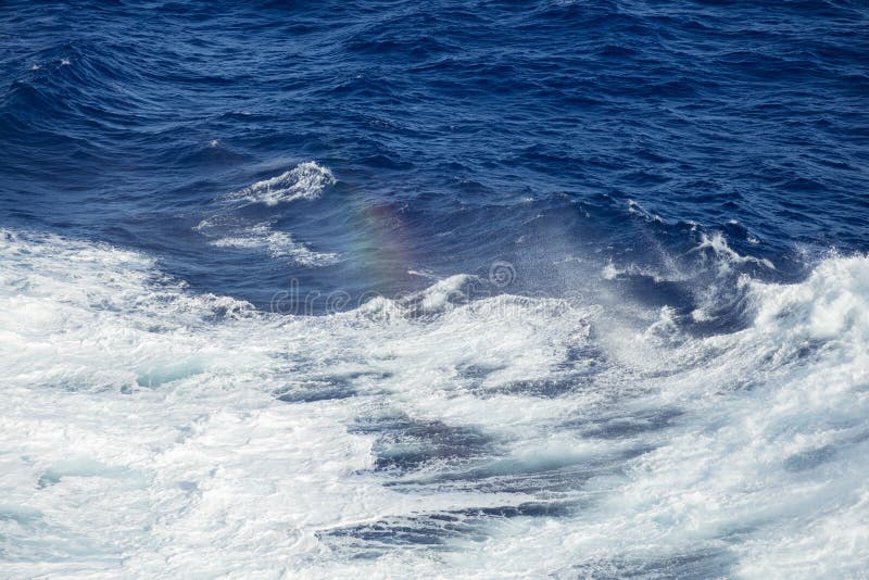 Spray Rainbow of the Ocean Waves Stock Image - Image of surf, maritime ...