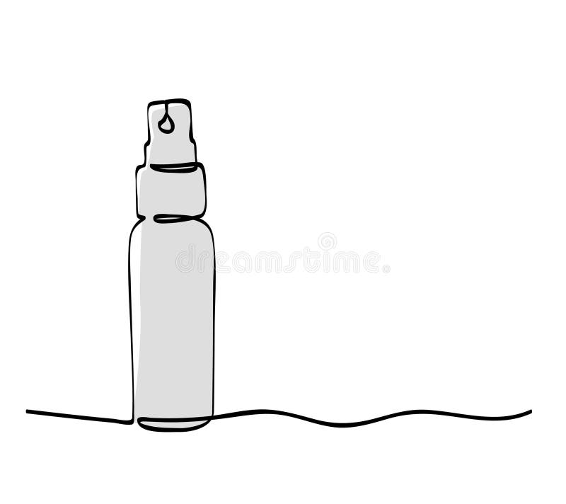 Spray or Sanitizer Bottle Single One Line Art, Continuous Stock Vector ...