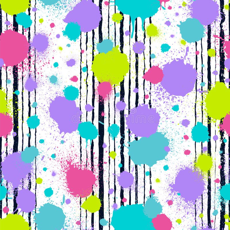Spray Seamless Pattern. Repeating Random Grunge Splatter. Color Paint ...