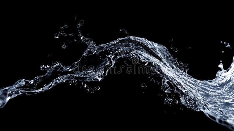 Spray Spiral Drip from Splashing Water. Fluid Motion and Transparent ...