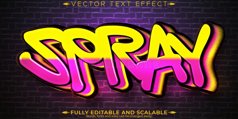 Spray Text Effect, Editable Graffiti and Street Font Style Stock Vector ...