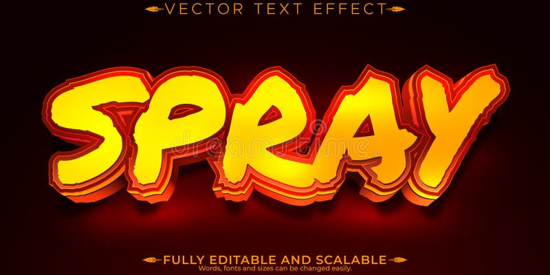 Spray Text Effect, Editable Graffiti and Street Text Style Stock Vector ...