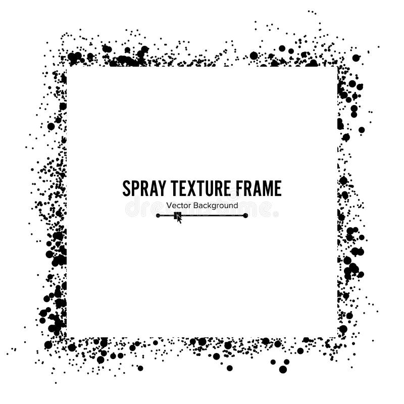 Spray Texture Frame Vector. Grunge Frame for Banner Isolated on White ...