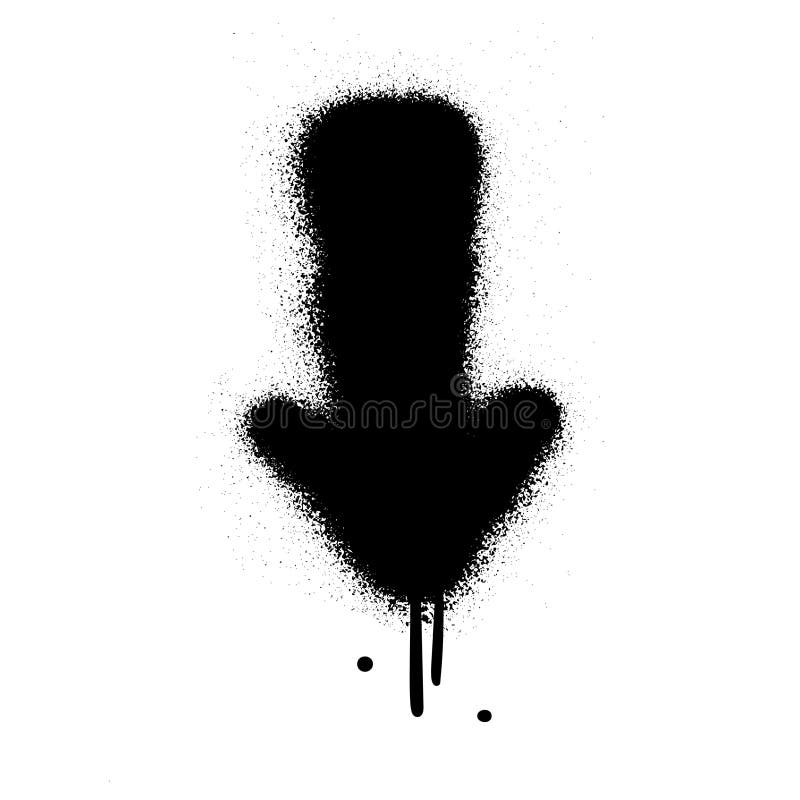 Spray Textured Graffiti Doodle Punk Shape - Arrow. Hand Drawn Abstract ...