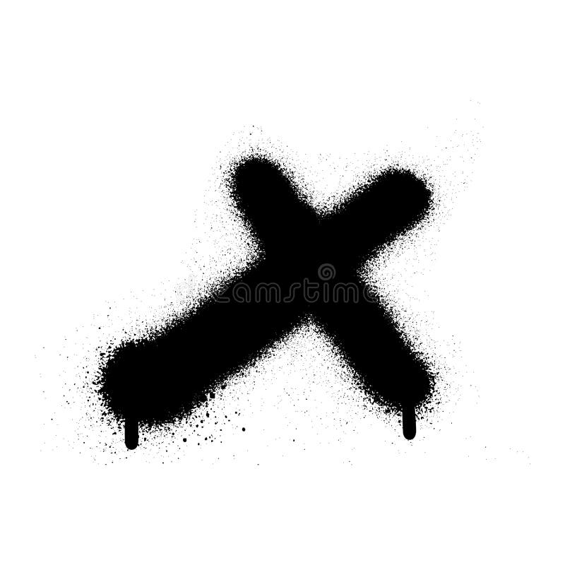 Spray Textured Graffiti Doodle Punk Shape - Cross. Hand Drawn Abstract ...