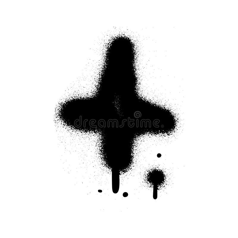 Spray Textured Graffiti Doodle Punk Shape - Cross. Hand Drawn Abstract ...