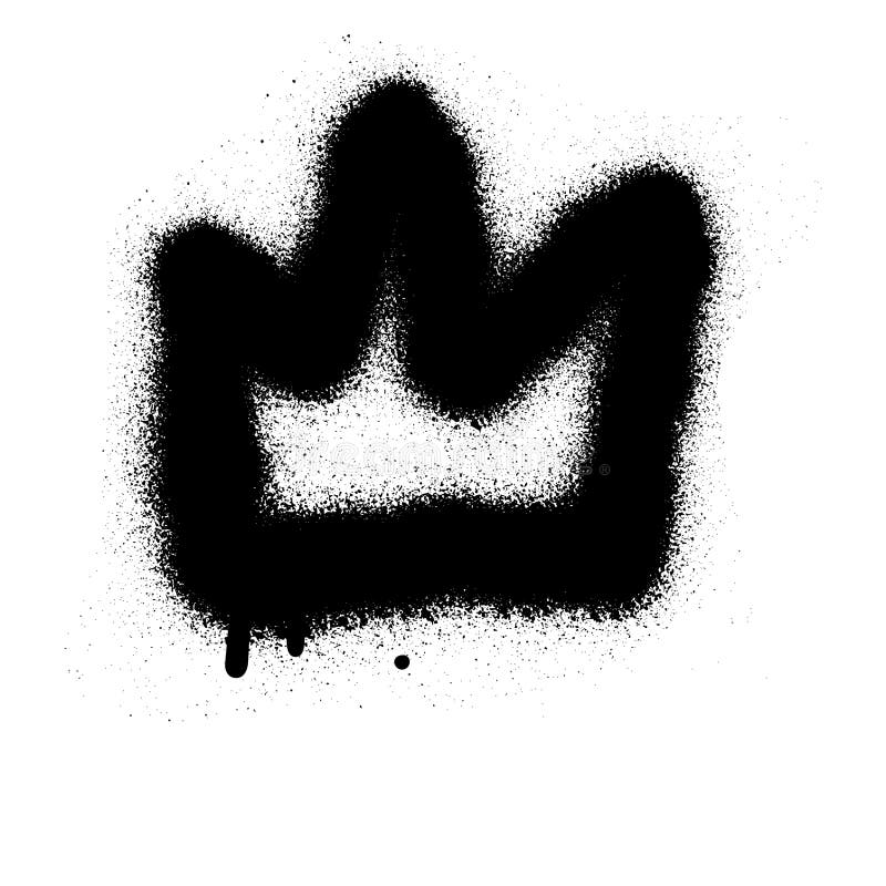 Spray Textured Graffiti Doodle Punk Shape - Crown. Hand Drawn Abstract ...