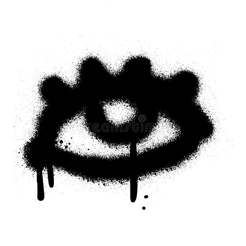 Spray Textured Graffiti Doodle Punk Shape - Eye. Hand Drawn Abstract ...